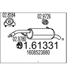 MTS MARKENTECHNIKSERVICEGMBH & CO. KG MTS Endschalldämpfer für PEUGEOT 1608523880 01.61331