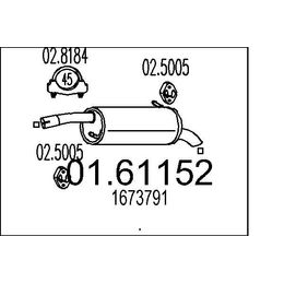 MTS MARKENTECHNIKSERVICEGMBH & CO. KG MTS Endschalldämpfer für FORD 1673791 01.61152