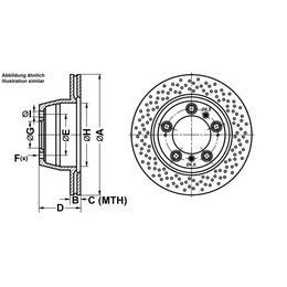 ATE Bremsscheibe 24.0124-0176.1 hinten rechts links Gelocht 299mm f&uuml;r PORSCHE 99635240105 99635240104 99635240103