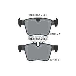 TEXTAR Bremsbelagsatz, Scheibenbremse 2214101 hinten rechts links f&uuml;r LAND ROVER POLESTAR JAGUAR VOLVO T2H53866 LR160532 LR155059