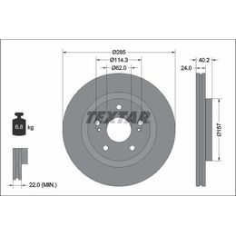 TEXTAR Bremsscheibe 92337303 vorne rechts links bel&uuml;ftet 285mm f&uuml;r SUZUKI 5531168R00 5531168R00000