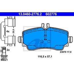ATE Bremsensatz, Scheibenbremse Bremsensatz-Vorn und Hinten SG00000DW7 Hinterachse voll 258mm 8mm f&uuml;r Mercedes