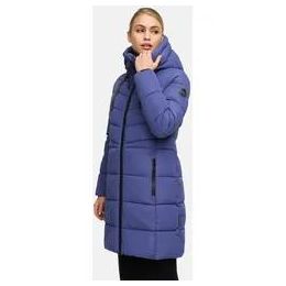 Winterjacke Marikoo "Natsukoo XVI", Damen, Gr. M, blau violet, Obermaterial: 100% Polyester, Jacken Winterjacke, Stepp Mantel mit gro&szlig;er Kapuze