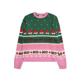 ONLY GIRLS Pullover 'KOGHOHO XMAS' Mädchen Größe 158/164 tanne / eosin / blutrot / weiß