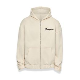 Dropsize Zip-Up Hoodie 'Dream Without Fear' male Beige size XL