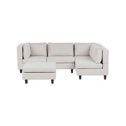Beliani 5-tlg 4-Sitzer Sofa UNSTAD in Beige/Schwarz | Gr.: onesize