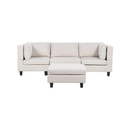 Beliani 4-tlg 3-Sitzer Sofa UNSTAD in Beige/Schwarz | Gr.: onesize