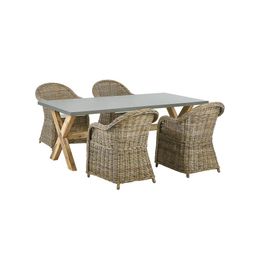 Beliani 5-tlg Gartentisch Set SUSUA/OLBIA in /Grau/Beige | Gr.: onesize