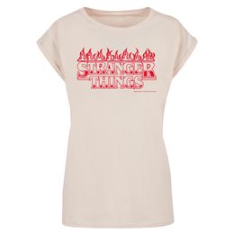 F4NT4STIC T-Shirt Stranger Things Flames in Whitesand | Gr.: XL