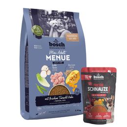 Bosch HPC MENUE Mini Tierwohl-Huhn 2,4 kg + Freshe Schnauze 250 g gratis