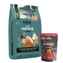 Bosch HPC MENUE Nordsee-Lachs 2,4 kg + Freshe Schnauze 250 g gratis