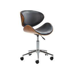 Beliani Bürostuhl ROTTERDAM in Schwarz/Silber/Braun - (W) 49 x (H) 76 x (L) 56 cm | Gr.: onesize