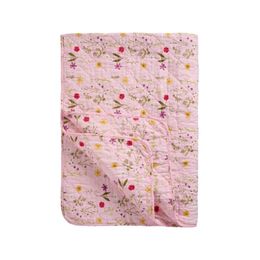 IB Laursen Quilt rosa mit Gartenblumen in rosa | Gr.: onesize