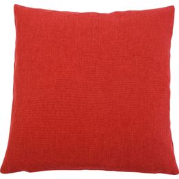 Gözze Dekokissen GÖZZE "Milano", rot (karminrot, unifarben), B:50cm L:50cm, Polyester, Dekokissen_Sitzkissen_Kissenhüllen, mit Reißverschluss, Kissenhüle ohne Füllung, 2 Stück