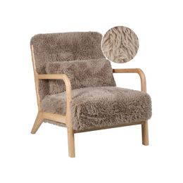 Beliani Sessel SKOVDE in Beige/Braun - (W) 65 x (H) 78 x (L) 80 cm | Gr.: onesize