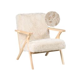 Beliani Sessel KISA in Beige/Braun - (W) 74 x (H) 84 x (L) 80 cm | Gr.: onesize