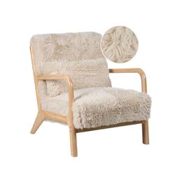 Beliani Sessel SKOVDE in Beige/Braun - (W) 65 x (H) 78 x (L) 80 cm | Gr.: onesize