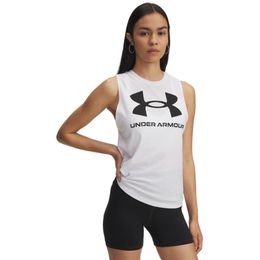 Under Armour Sportshirt "Logo Tanktop" in Weiß | Gr.: S