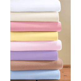 Spannbettlaken Biberna Gr. 2, beige (ecru), L:200cm, Biber, 100% Baumwolle, Bettlaken