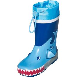 Playshoes Kinder Gummistiefel "Gummistiefel Hai" in Blau | Gr.: 22