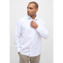 Langarmhemd Eterna "COMFORT FIT", Herren, Gr. 43, Normalgrößen, weiß, Twill, 59% Baumwolle, 41% Leinen, normal, Manschette, Hemden, EASY IRON (bügelleicht)