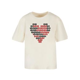 F4NT4STIC Tee I love you Binary Code Herz in Whitesand | Gr.: XS