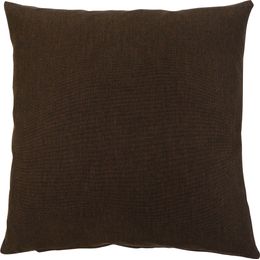 Gözze Dekokissen GÖZZE "Milano", braun (dunkelbraun, unifarben), B:50cm L:50cm, Polyester, Dekokissen_Sitzkissen_Kissenhüllen, mit Reißverschluss, Kissenhüle ohne Füllung, 2 Stück