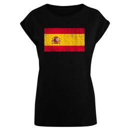 F4NT4STIC T-Shirt Spain Spanien Flagge distressed in schwarz | Gr.: M