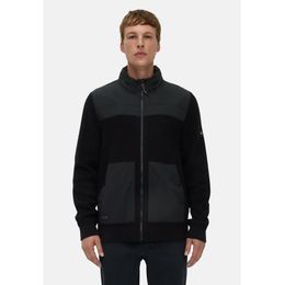 Camel Active Strickjacke mit einrollbarer Kapuze in Schwarz | Gr.: M