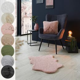 Fellteppich LUXOR living "Novara", rosa (altrosa), B:55cm H:30mm L:80cm, Kunstfaser, Teppiche, Kunstfell, weiche Kaninchenfell-Haptik, waschbar, auch als 2er Set