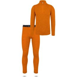 Normani Outdoor Sports Herren Merino Langarmshirt und Hose Canberra/Sydney in Orange | Gr.: M