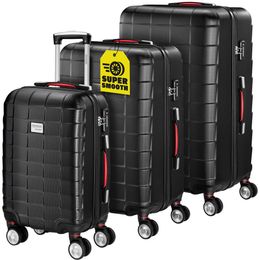 Monzana Hartschalenkoffer-Set Exopack 3-tlg Schwarz ABS