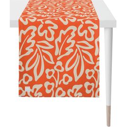 Tischl&auml;ufer Apelt "3971 Outdoor, Sommerdeko, Sommer", orange (orange, sand), B:46cm L:135cm, Polyester, Tischdecken, Jacquardgewebe