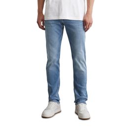 Marc O'Polo 5-Pocket-Jeans MARC O'POLO "in lässiger Cross-Hatch-Denim Struktur", Herren, Gr. 32, Länge 34, blau (authentic mid), Obermaterial: 98% Baumwolle, 2% Elasthan, unifarben, figurbetont normal, Jeans