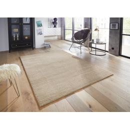 Teppich ELLE DECORATION "Loos" Gr. 3, beige, B:120cm H:14mm L:170cm, Kunstfaser, Teppiche, Teppich, Kurzflor, Weich, Uni, Modern, Scandi-Look, Wohnzimmer, Schlafzimmer