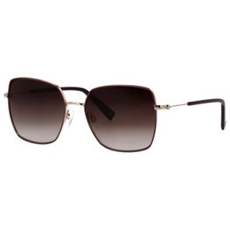 Sonnenbrille BRENDEL EYEWEAR "905059", Damen, lila (aubergine, hellgold), matt, metallic, Sonnenbrillen, Form Karree/Eckig, leichter Verlaufstönung, Polyamid UV 400