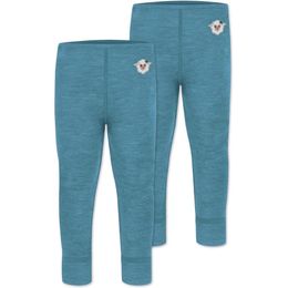 Normani Outdoor Sports 2er Pack Baby Merino Hose Leggings Tutira in Blau | Gr.: 80