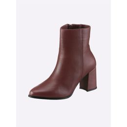 Stiefelette Andrea Conti, Damen, Gr. 38, rot (bordeaux), Leder, Nubukleder, Rindsleder, Schuhe
