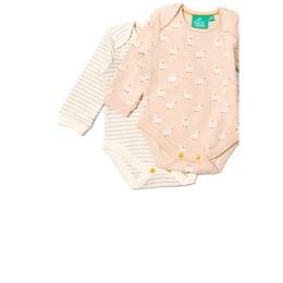 Little Green Radicals Bio-Baby-Bodysuit-Set 2er-Pack in Haferflocken | Gr.: 9-12 MONATE