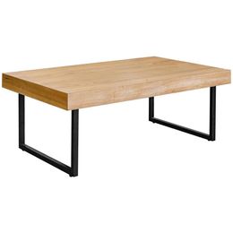 Mid.you Couchtisch, Schwarz, Eiche, Holz, Metall, Holzwerkstoff, Eiche, furniert, rechteckig, U-Form, 42.5x65x110 cm, Wohnzimmer, Wohnzimmertische, Couchtische