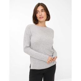 Brax Damen Strickpullover "Style LIZ"grau, Gr. 42, Strick, 90% Schurwolle, 10% Kaschmir, Pullover