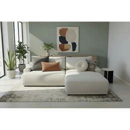 Trendmanufaktur Ecksofa »Fordon, Schlafsofa mit Bettkasten, Couch in L-Form, Breite 250 cm« in Struktur LUMOS, 3D-Effekt, sandgrau, Recamiere...