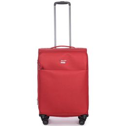 Stratic Weichgepäck-Trolley »Light + M, red« 61 l 4 Rollen Reisekoffer Reisegepäck Aufgabegepäck TSA-Zahlenschloss red