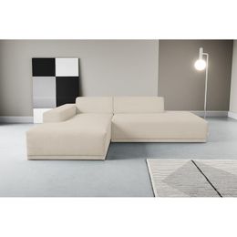 WERK2 Ecksofa »Apollo, hoher Sitzkomfort, aktuelles Design, Breite 264cm, L-Form« Puristisches Design mit maximalem Komfort beige