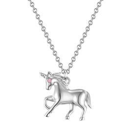 Glanzstücke München GLANZSTÜCKE MÜNCHEN Kette mit Anhänger »LLL32« Kette mit Anhänger Sterling Silber Zirkonia rosa silber onesize Kette für Kinder