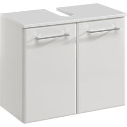 SAPHIR Waschbeckenunterschrank &raquo;Quickset 376 Unterbeckenschrank, Wei&szlig; Hochglanz, 2 T&uuml;ren&laquo; Waschbeckenschrank inkl. T&uuml;rd&auml;mpfer, 60 cm breit, ohne...