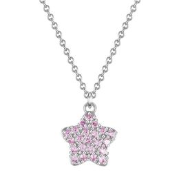 Glanzstücke München GLANZSTÜCKE MÜNCHEN Kette mit Anhänger »LLL8« Kette mit Anhänger Sterling Silber Zirkonia pink silber onesize Kette für Kinder