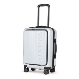 Valentino Handbags VALENTINO BAGS Koffer »LEXPLOR, 55 cm« 55 l 4 Rollen Handgepäck-Trolley Reisegepäck Hartschalenkoffer Easy-Access Frontfach SILVER