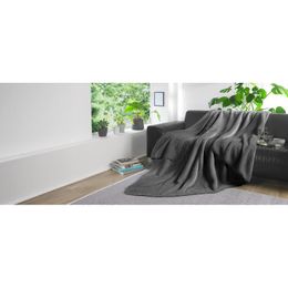 Kinzler Wohndecke »Demi Flausch« Uni Farben, mit Wendefunktion, Kuscheldecke, 150x200 cm Anthrazit Obermaterial: 100% Polyester B/L: 150 cm x 200 cm
