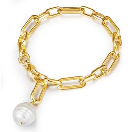 Lulu & Jane LULU & JANE Gliederarmband »AV125« gelbgold none Dekoratives Armband für Damen mit Perle